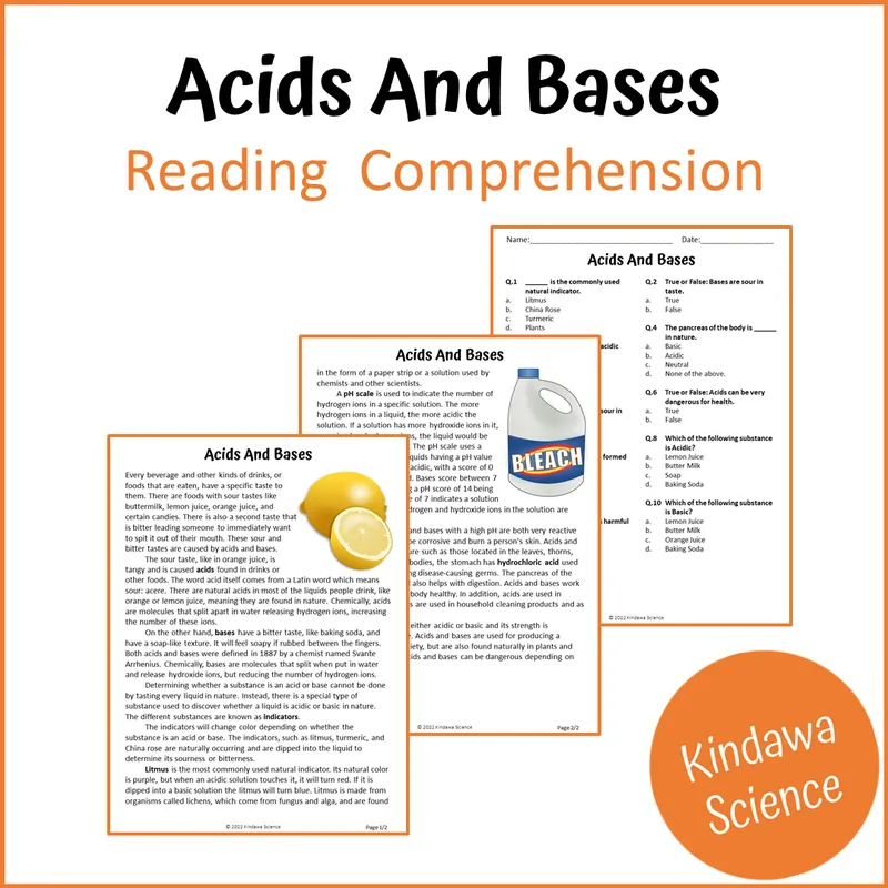 Chemistry Reading Comprehension Passage and Questions | Printable PDF ...