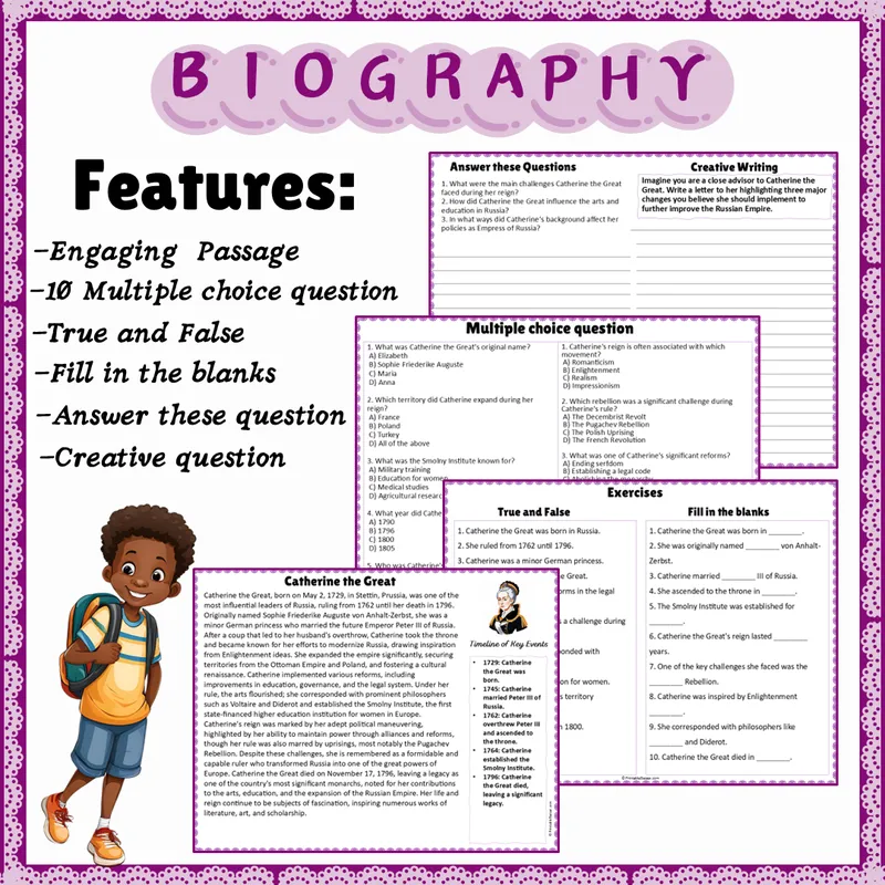 Catherine the Great | Biography Reading Comprehension and Questions ...