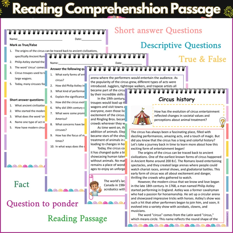 Circus history | Reading Comprehension Passage and Questions — Free ...