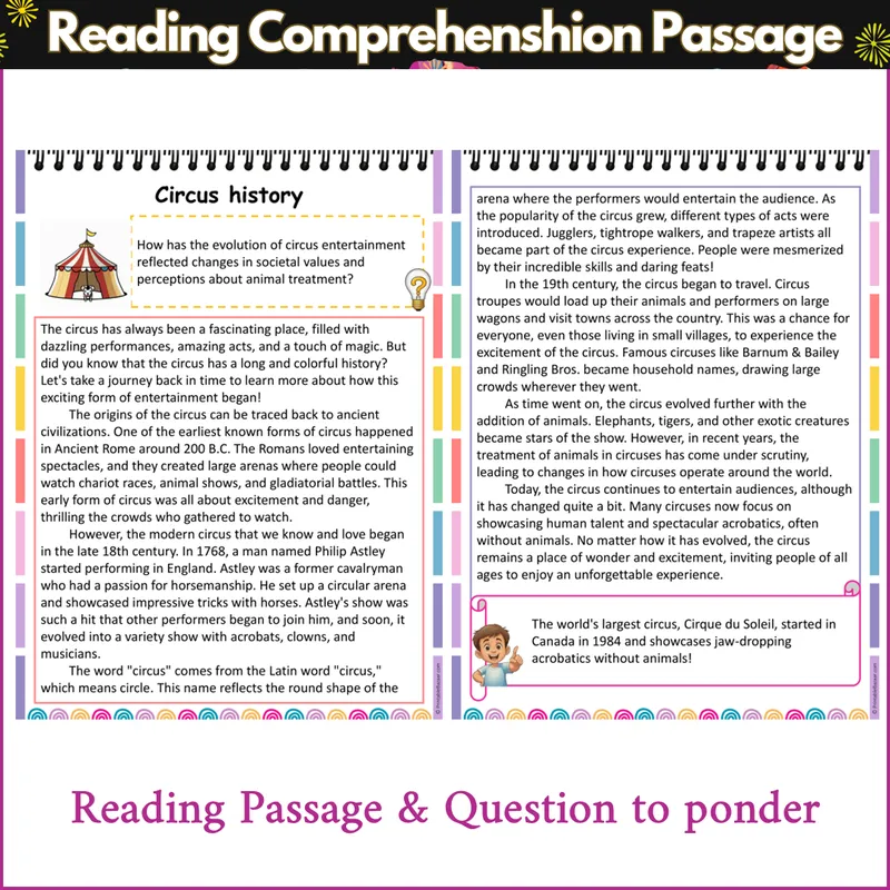 Circus history | Reading Comprehension Passage and Questions — Free ...