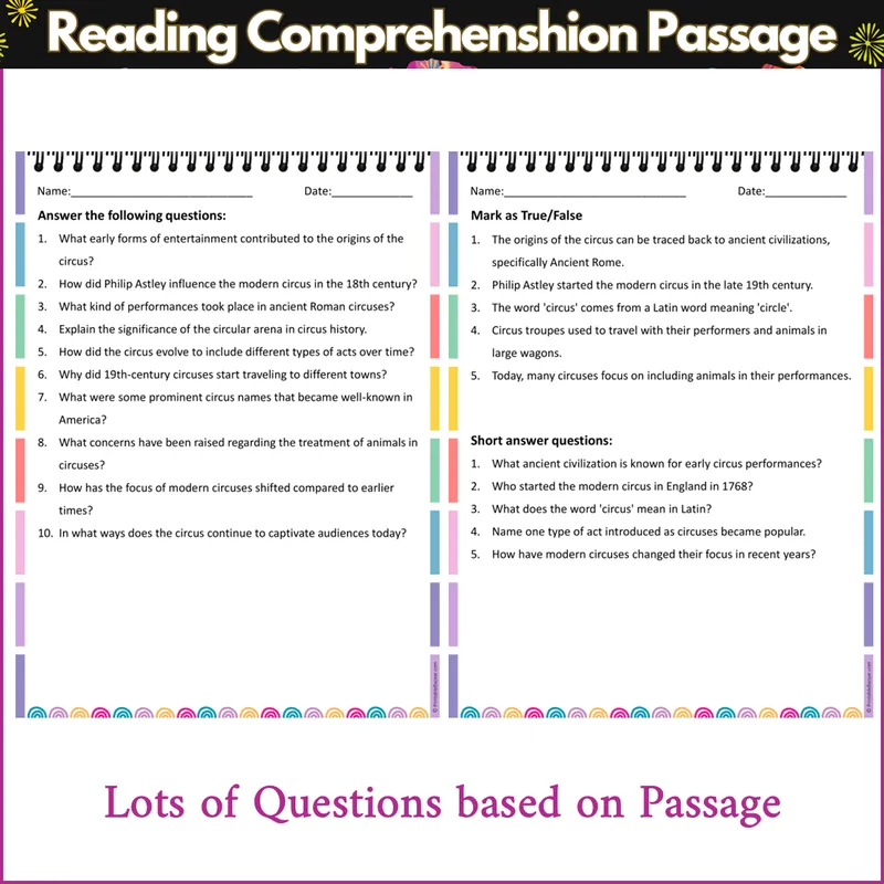 Circus history | Reading Comprehension Passage and Questions — Free ...