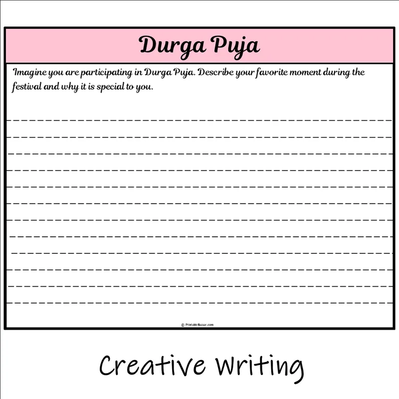 Durga Puja | Main Idea and Supporting Details Reading Passage and ...