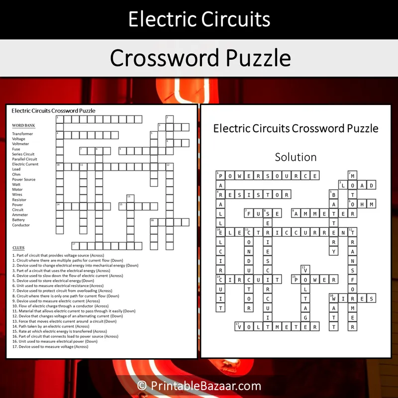 Electric Motors Word Search Puzzle Worksheet Activity PDF — Free ...