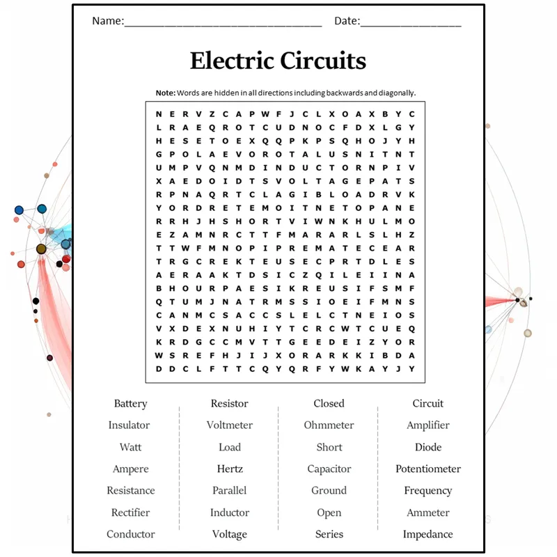 Electric Motors Word Search Puzzle Worksheet Activity PDF — Free ...