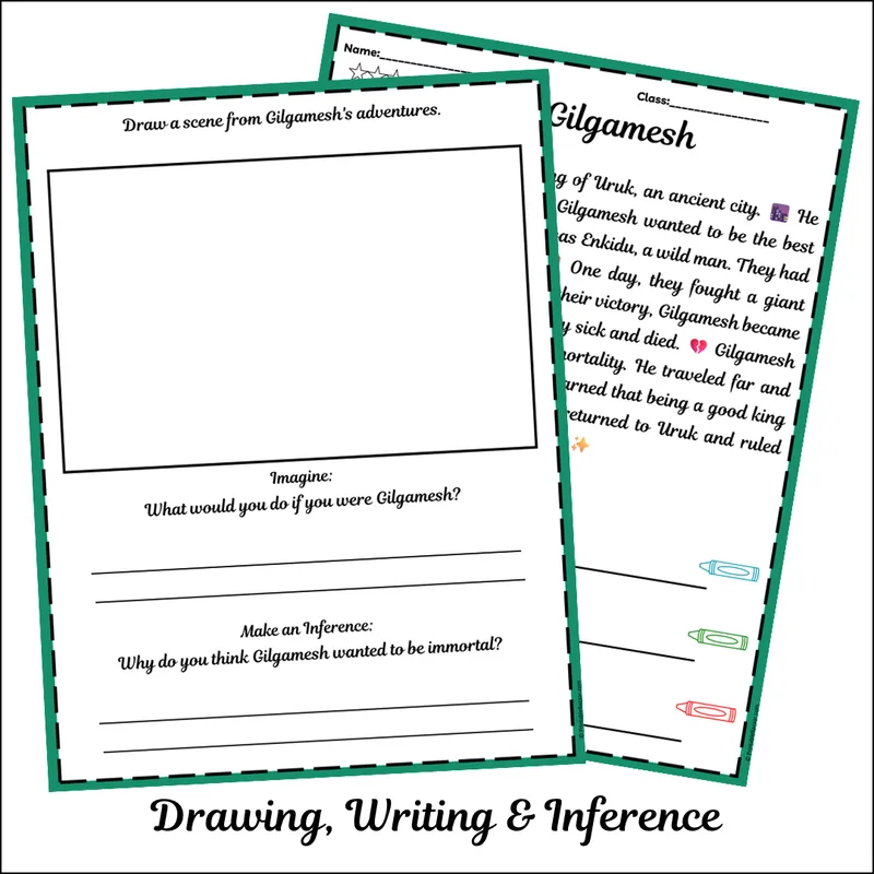 Gilgamesh | Short Reading Comprehension Creative Worksheet — Free ...