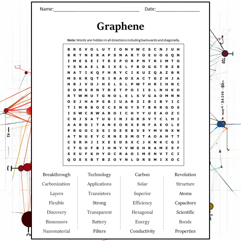 Preview of Graphene Word Search Puzzle Worksheet Activity PDF — General ...