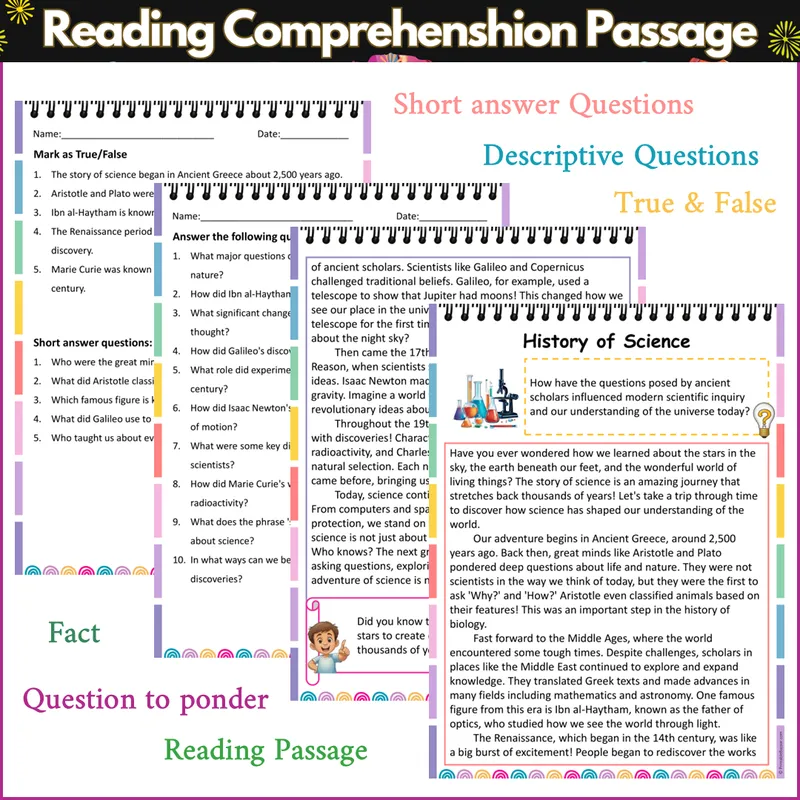 History of Science | Reading Comprehension Passage and Questions — Free ...