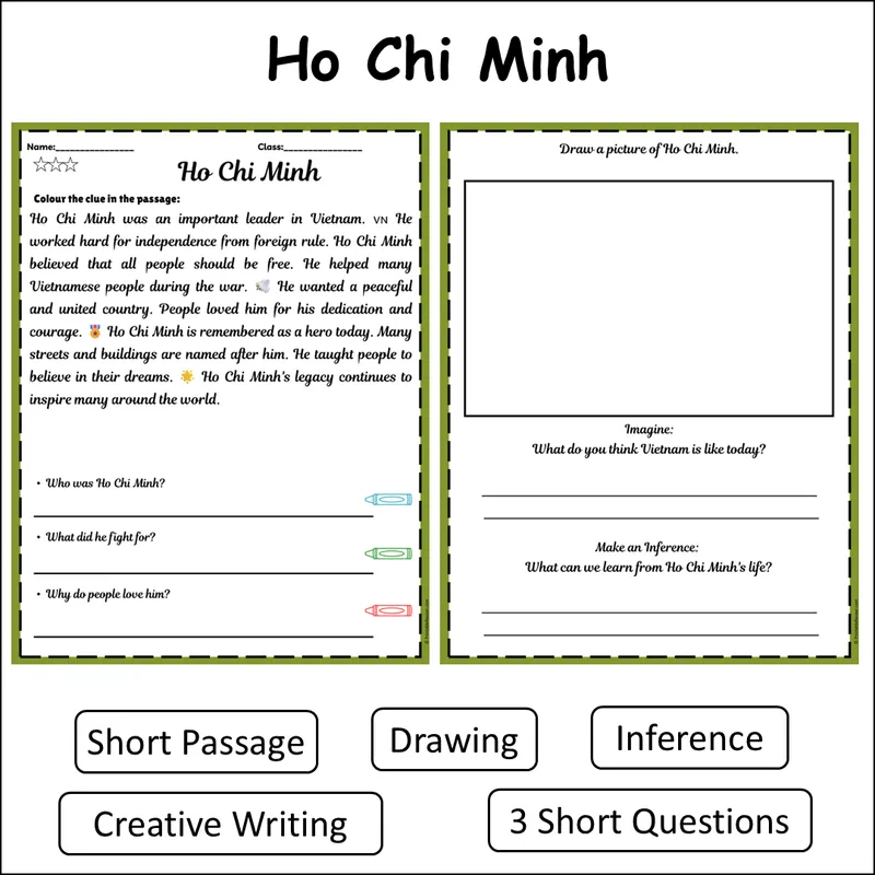 Ho Chi Minh | Reading Passage Comprehension Questions Writing Facts ...