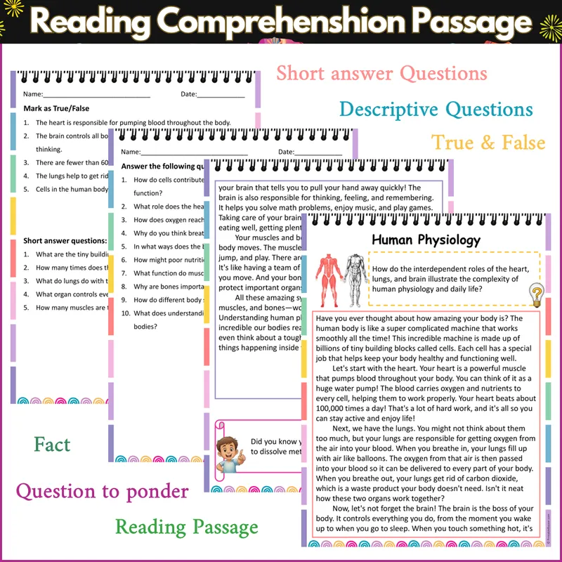 Human Physiology | Reading Comprehension Passage and Questions — Free ...