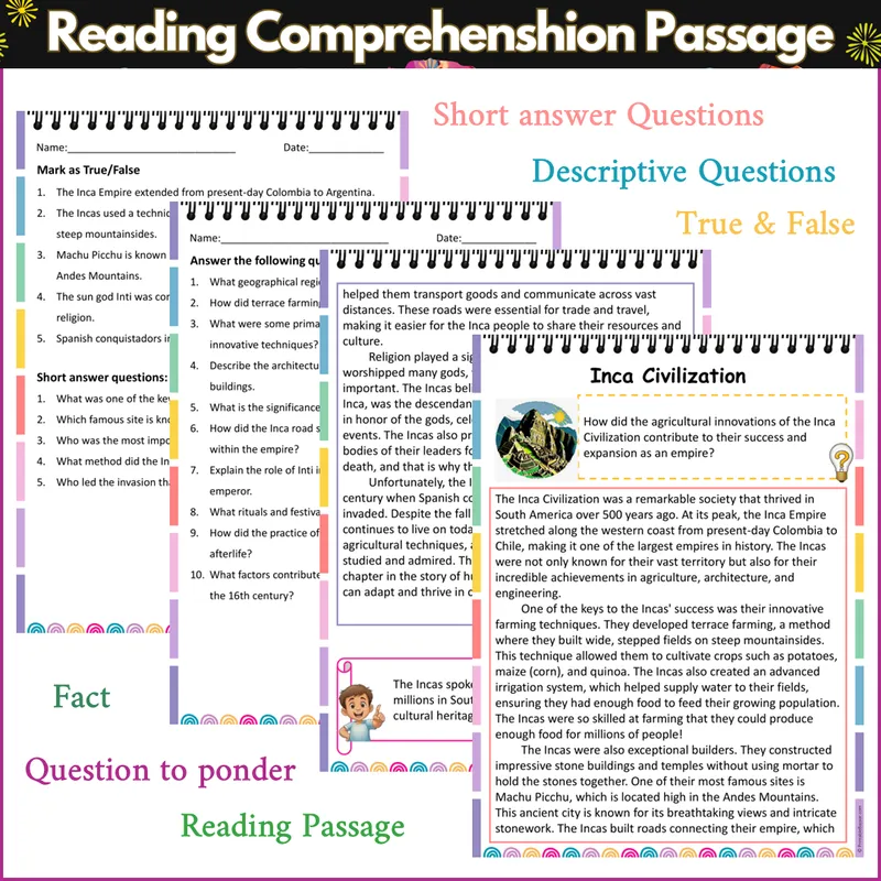 Inca Civilization | Reading Comprehension Passage and Questions — Free ...