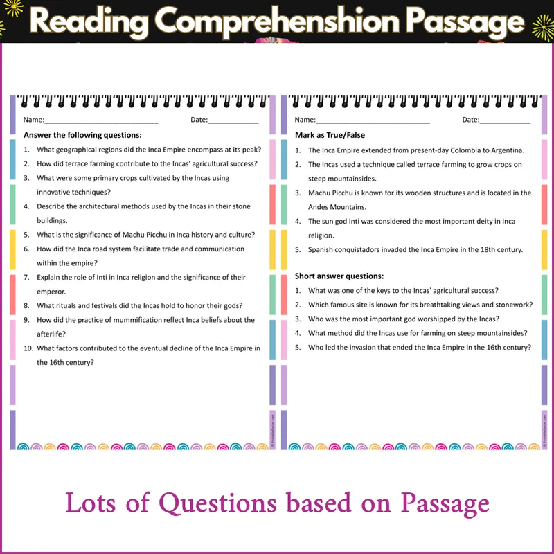 Inca Civilization | Reading Comprehension Passage and Questions — Free ...