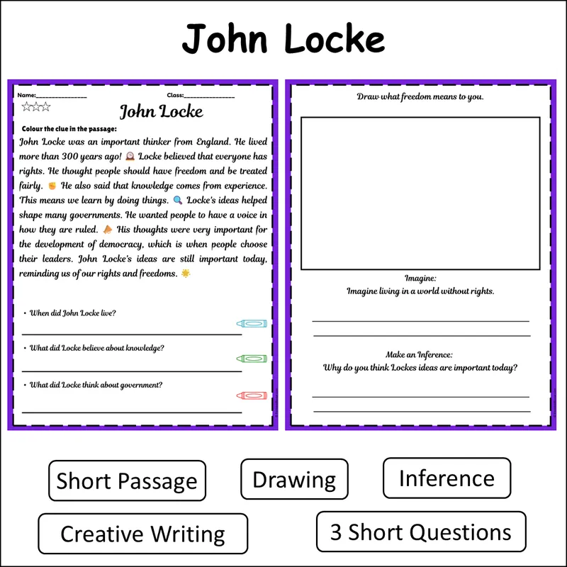 John Locke | Reading Passage Comprehension Questions Writing Facts ...