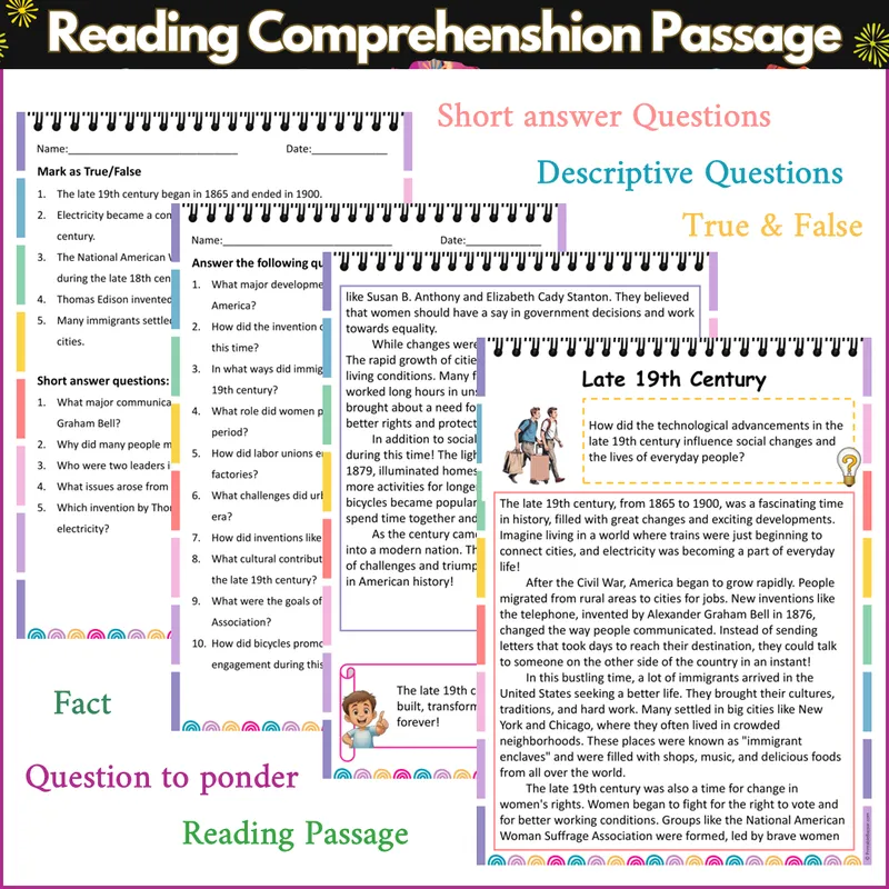 Late 19th Century | Reading Comprehension Passage and Questions — Free ...
