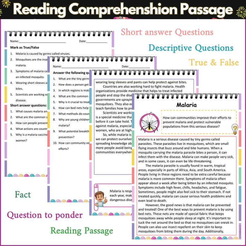 Diseases Reading Comprehension Passage and Questions | Printable PDF ...