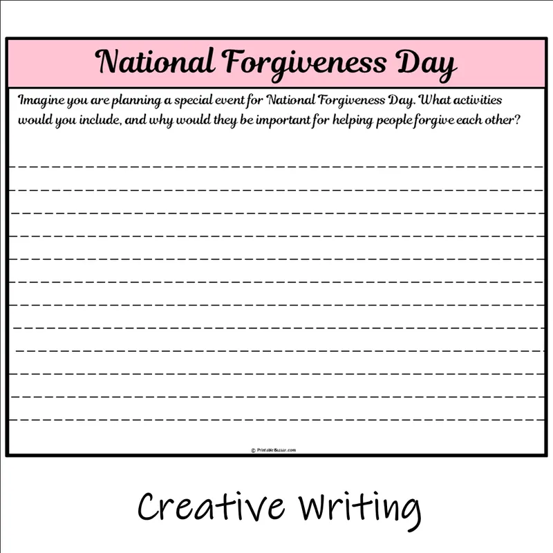 National Forgiveness Day | Main Idea and Supporting Details Reading ...