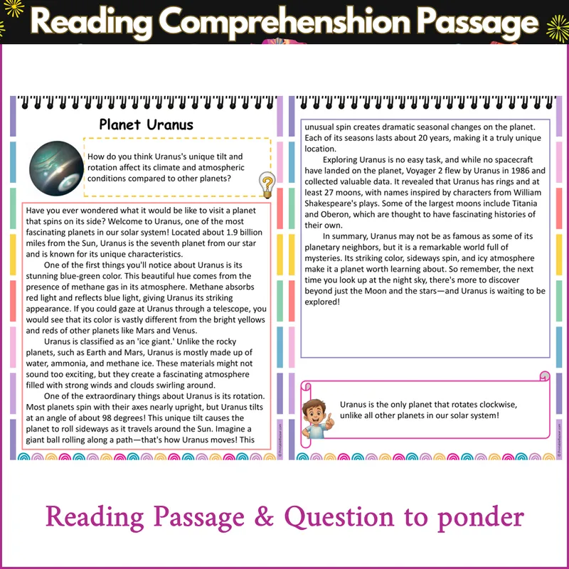 Planet Uranus | Reading Comprehension Passage and Questions — Free ...