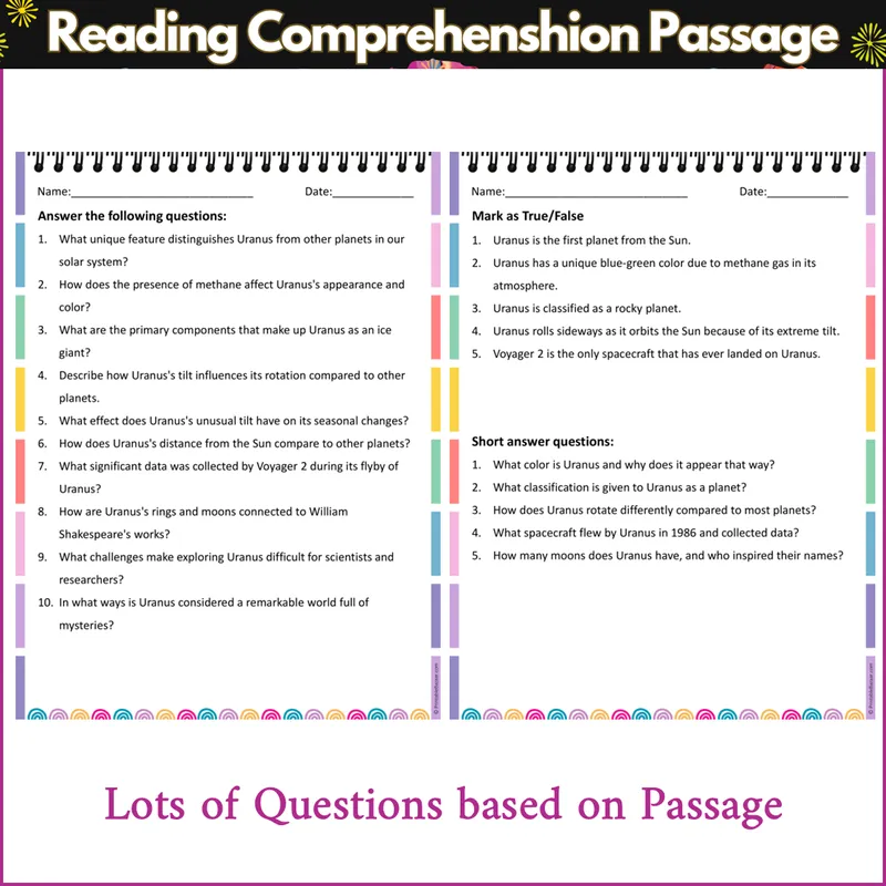 Planet Uranus | Reading Comprehension Passage and Questions — Free ...