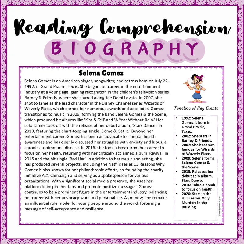 Serena Williams | Reading Comprehension Passage Printable Activity ...