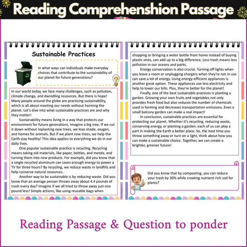 Sustainable Practices | Reading Comprehension Passage and Questions ...