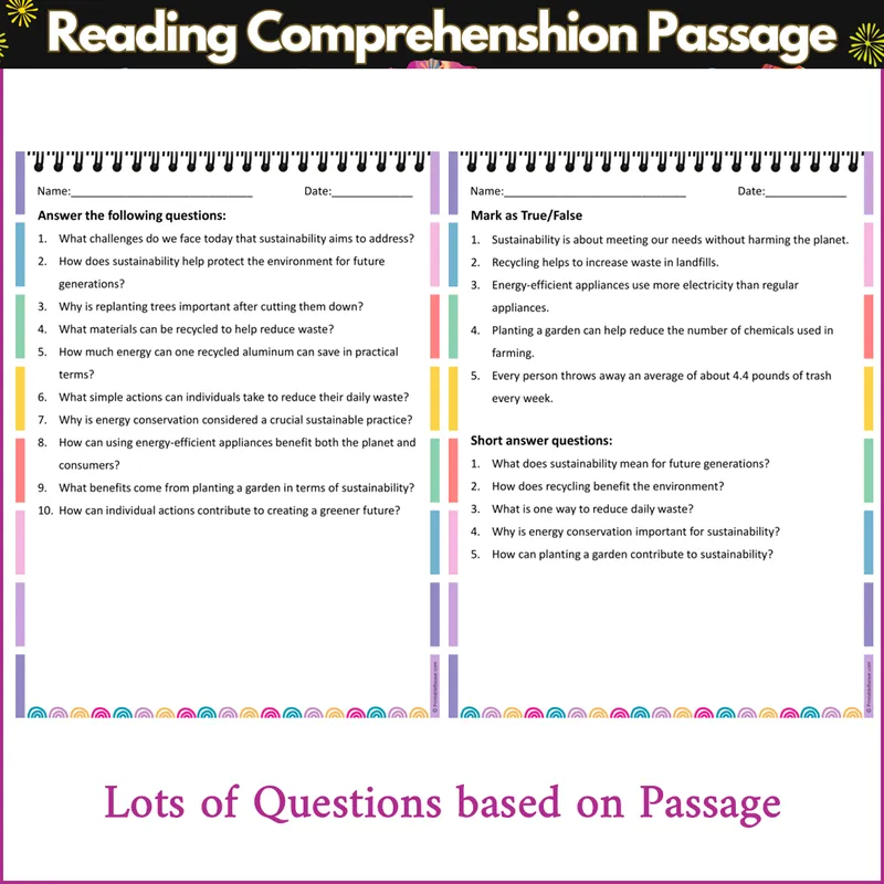 Sustainable Practices | Reading Comprehension Passage and Questions ...