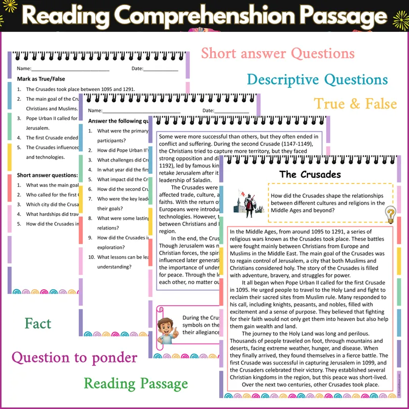 The Crusades | Reading Comprehension Passage and Questions — Free ...