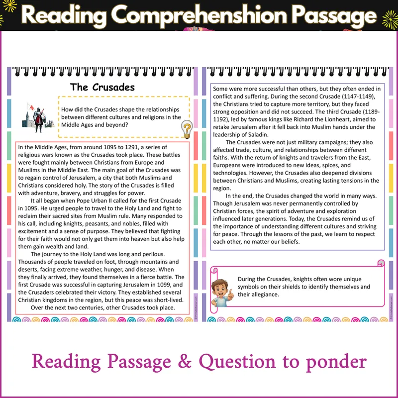 The Crusades | Reading Comprehension Passage and Questions — Free ...