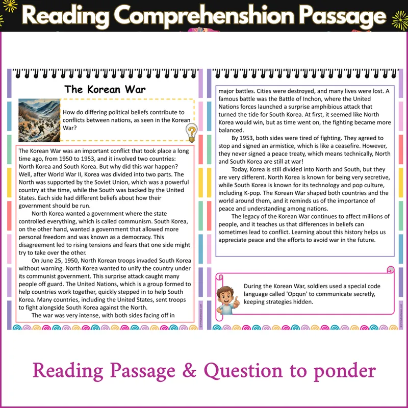 The Korean War | Reading Comprehension Passage and Questions — Free ...
