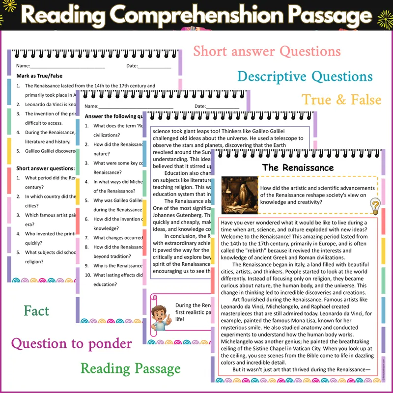 The Renaissance | Reading Comprehension Passage and Questions — Free ...