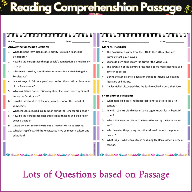 The Renaissance | Reading Comprehension Passage and Questions — Free ...